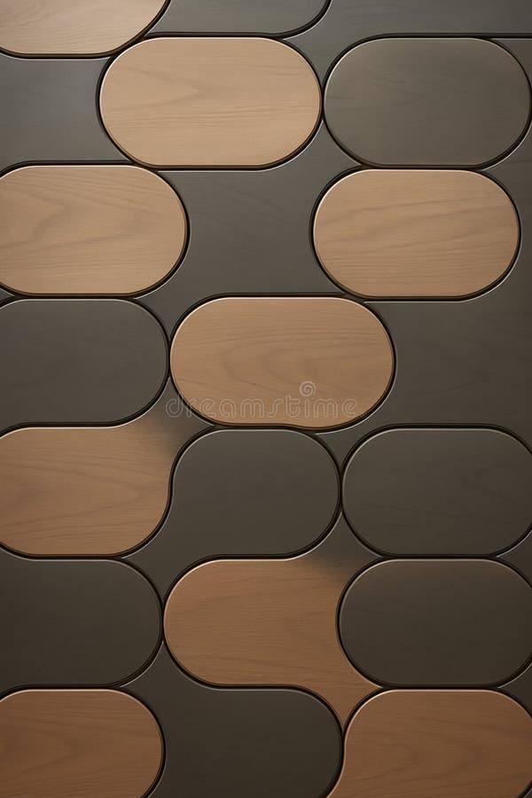 Abstract Wooden Panel Design with Interlocking Ovals Stock Image ...