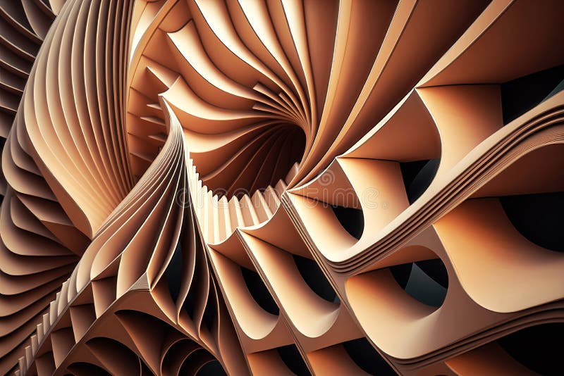 Abstract of Wooden Pattern, Twisted Shape, Architecture Facade Details ...