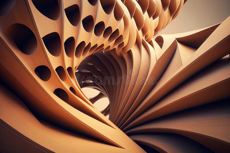 Abstract of Wooden Pattern, Twisted Shape, Architecture Facade Details ...
