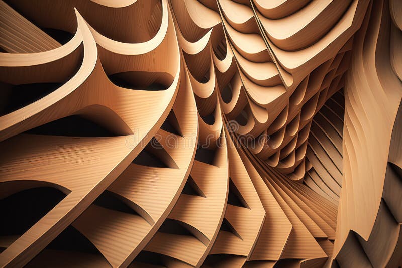 Abstract of Wooden Pattern, Twisted Shape, Architecture Facade Details ...