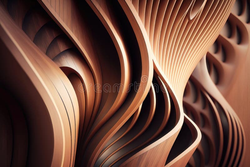 Abstract of Wooden Pattern, Twisted Shape, Architecture Facade Details ...