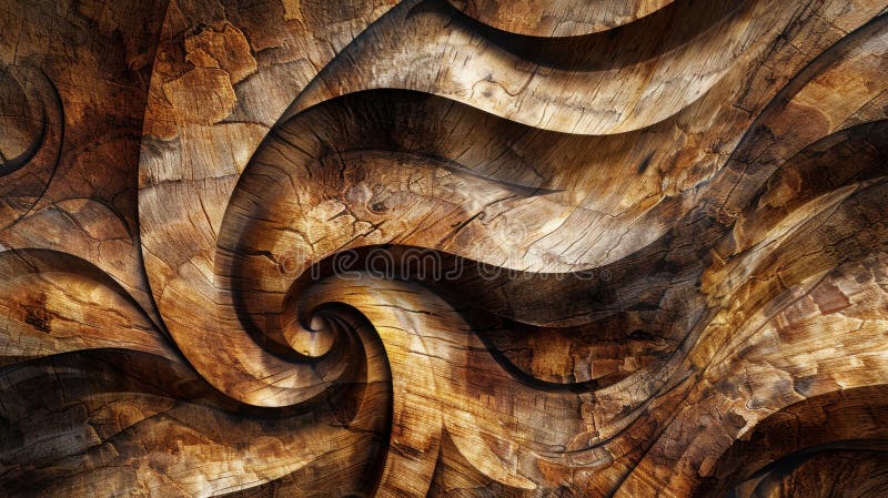 Abstract Wooden Swirl Texture with Rich Brown Tones Stock Illustration ...