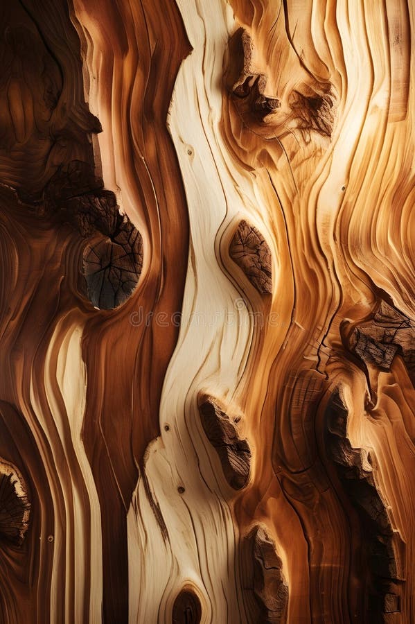 Sculpted Wooden Texture with Flowing Organic Patterns and Natural Tones ...