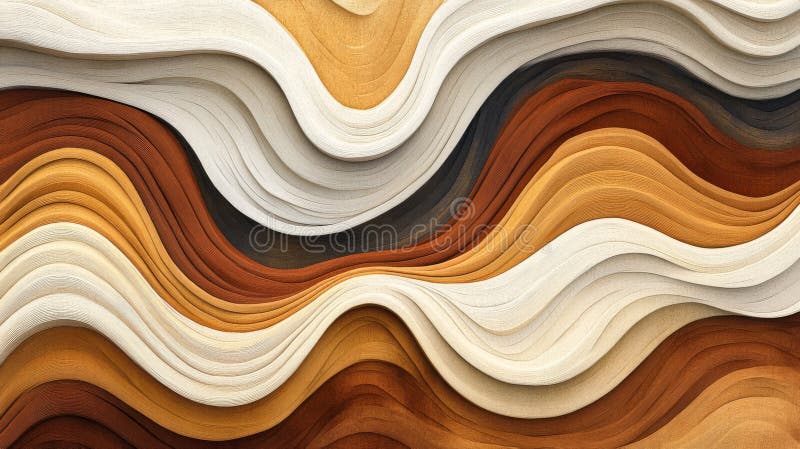 Abstract Wooden Waves Curving Design Pattern Stock Illustration ...