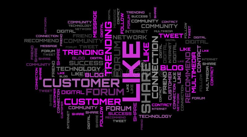 Purple Word Collage Isolated on White Background Stock Illustration ...