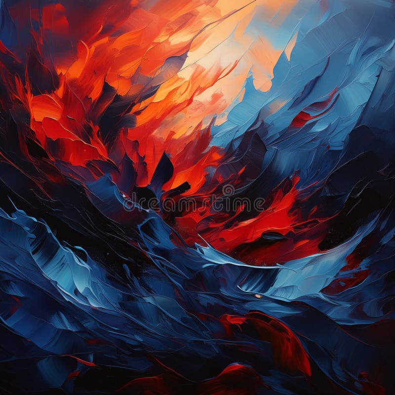 An Abstract Work of Art that Expresses Intense Emotions. Use a Palette ...