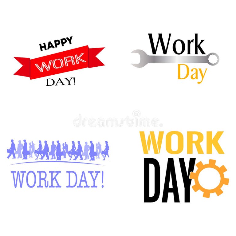 Happy Work Day stock vector. Illustration of banner - 114328111