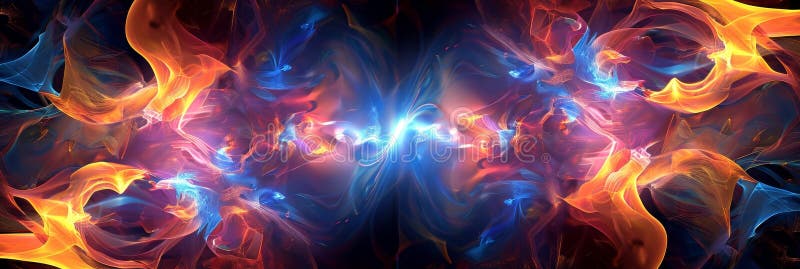 In this Abstract World Geometric Flames Dance and Intertwine Creating a ...