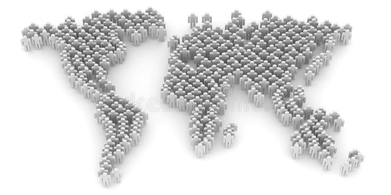 Abstract World Map from 3d People Stock Illustration - Illustration of ...