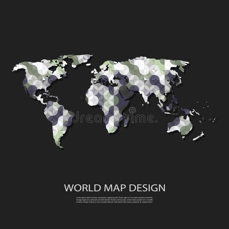 Abstract World Map Background Design in Editable Vector Format Stock ...