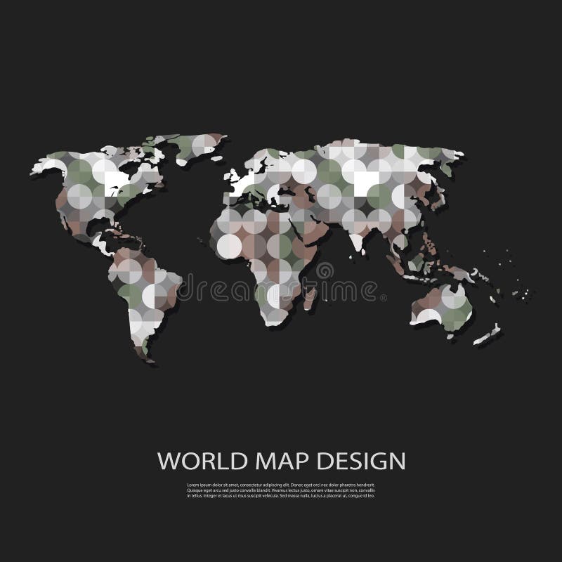 Abstract World Map Background Design in Editable Vector Format Stock ...
