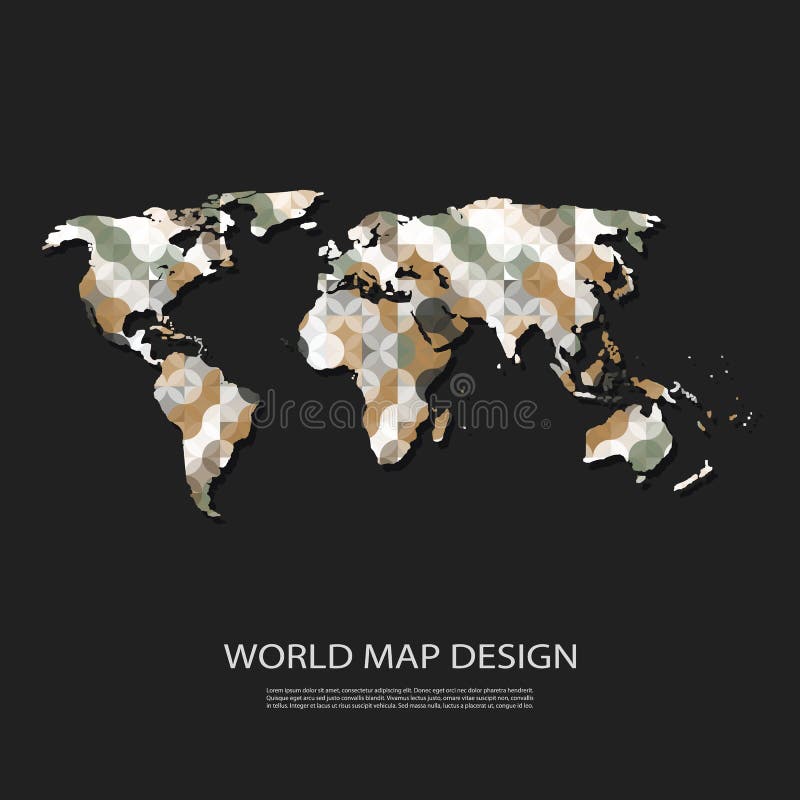 Abstract World Map Background Design in Editable Vector Format Stock ...