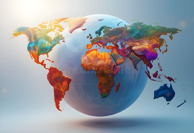 An Abstract World Map Background with a Globe-like Feel. Stock ...