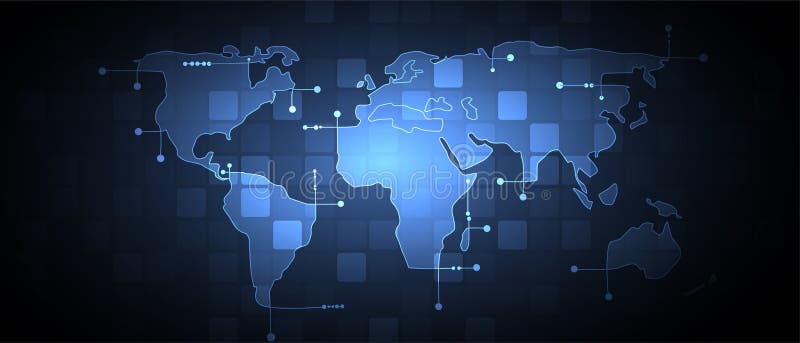 Abstract World Map Background in Polygonal Style Stock Illustration ...