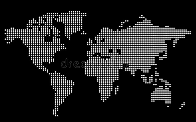 Abstract World Map of Circles with Shadow Stock Vector - Illustration ...