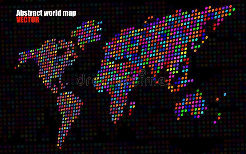 Abstract World Map from Colorful Dots Stock Vector - Illustration of ...