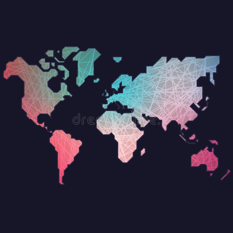 Abstract world map stock vector. Illustration of design - 52542133