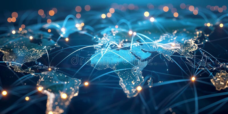 Abstract World Map, Concept of Global Network and Connectivity Stock ...