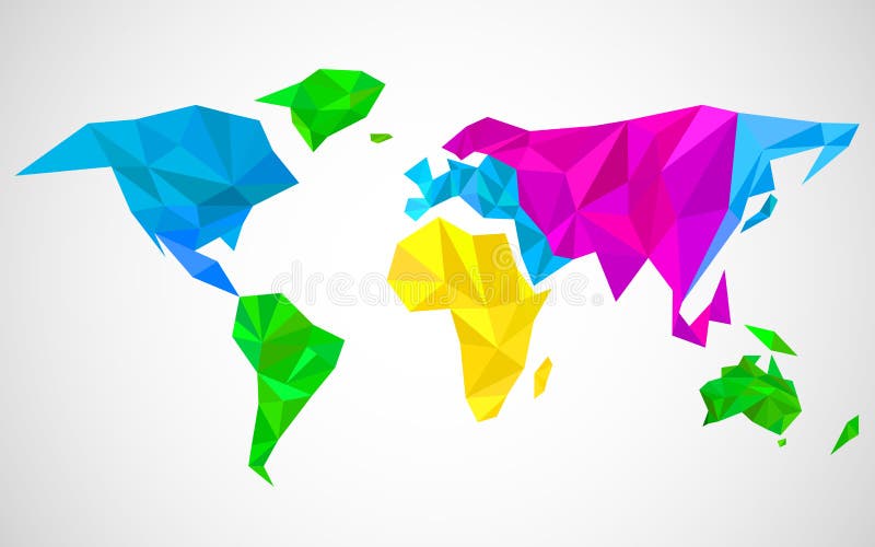 Abstract World Map in Geometric Polygonal Style Stock Vector ...