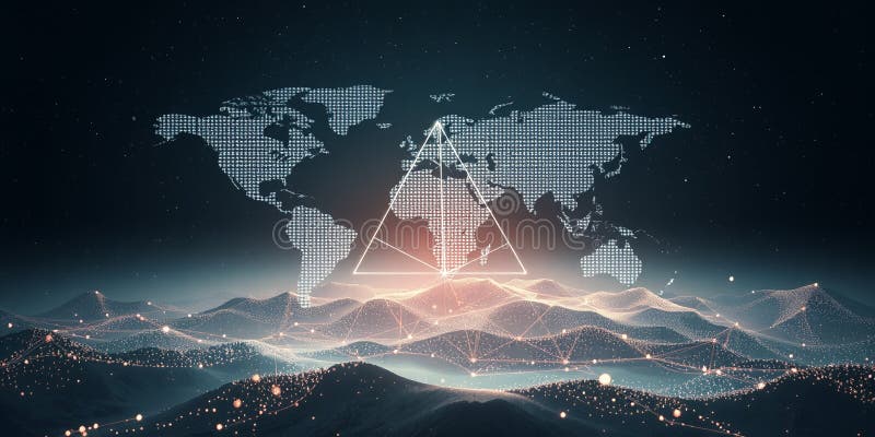 Abstract World Map with Geometric Shapes Stock Illustration ...