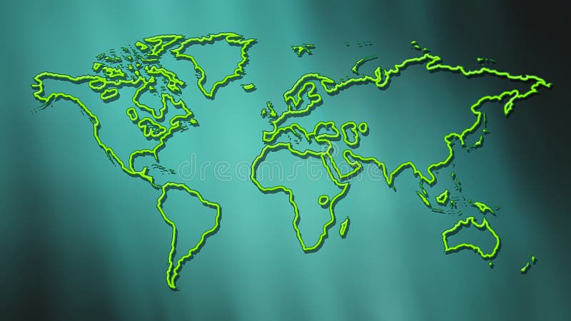Abstract World Map. Geoographic Borders and Continents Stock ...