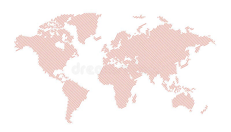 Abstract World Map in Line Style Graphic Design Vector Illustration ...