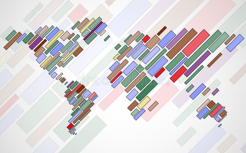 Abstract World Map with Lines Stock Vector - Illustration of earth ...