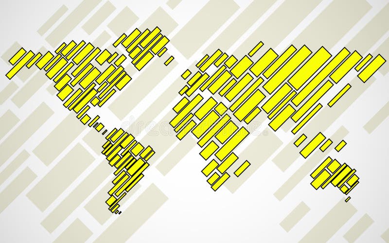 Abstract World Map with Lines. World Stripes Map Stock Vector ...