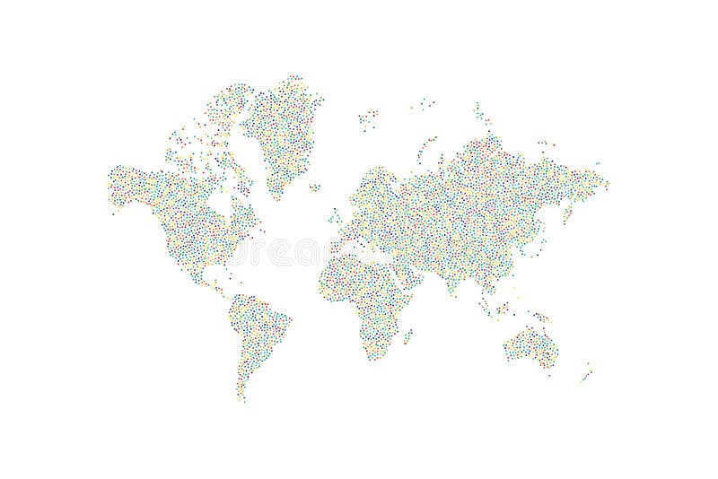 Abstract World Map with Lots of Color Spots. Flat Vector Illustration ...