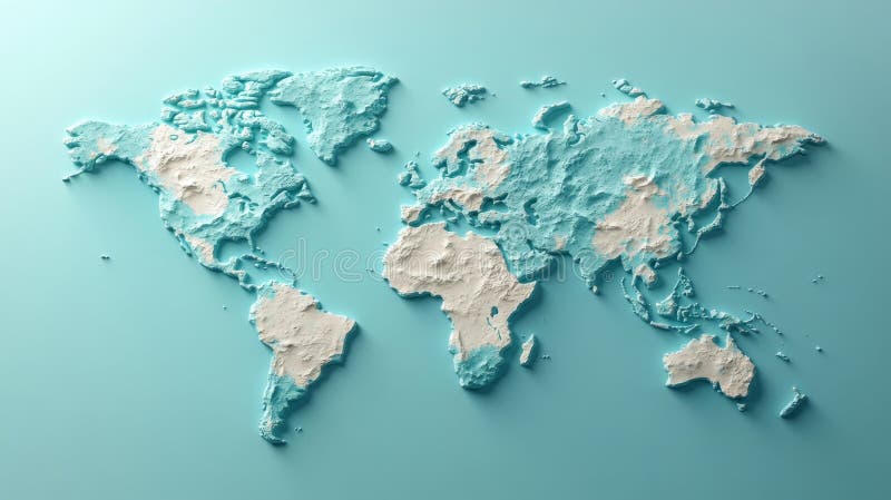 Abstract World Map with Pastel Gradient and Concrete Texture Stock ...