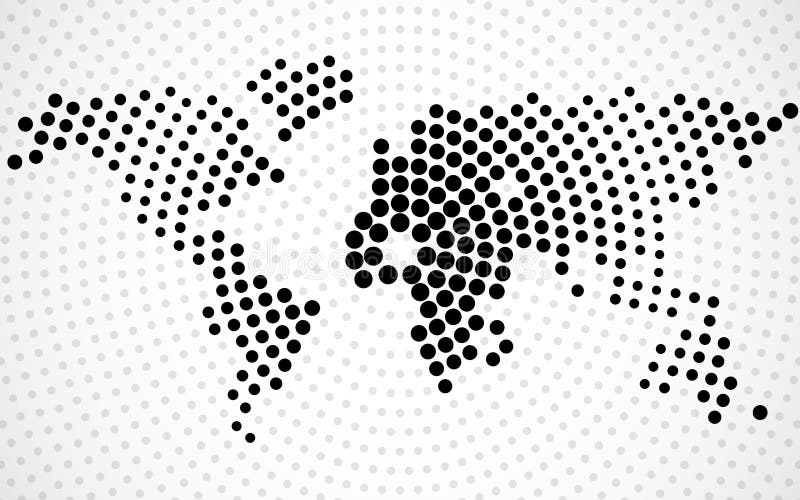 Abstract World Map of Radial Dots Stock Vector - Illustration of asia, geography: 114689458
