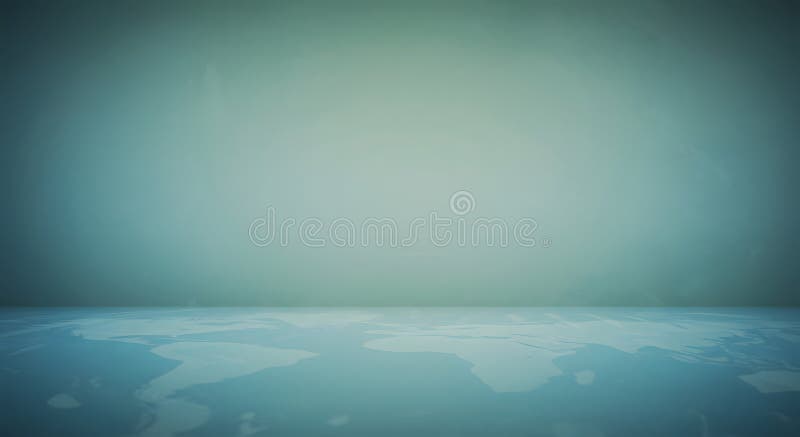 Abstract World Map Reflection on Gradient Blue Surface Stock ...
