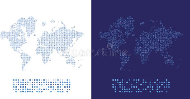 Abstract World Map in a Round Dots. Stock Illustration - Illustration ...