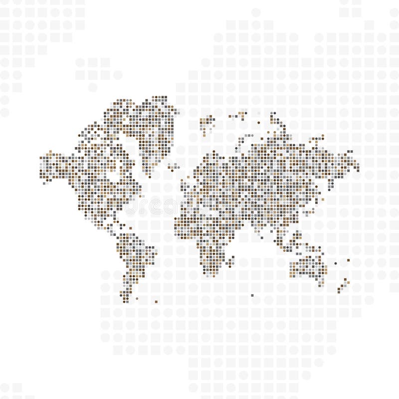 Abstract World Map in a Round Dots. Flat Illustration EPS 10 Stock ...