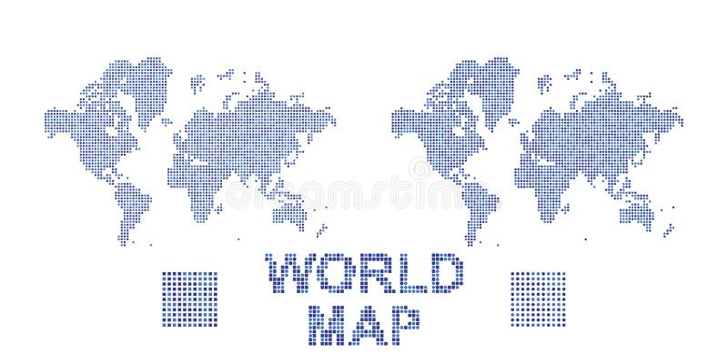 Abstract World Map in a Round and Square Dots. Flat Illustration EPS 10 ...