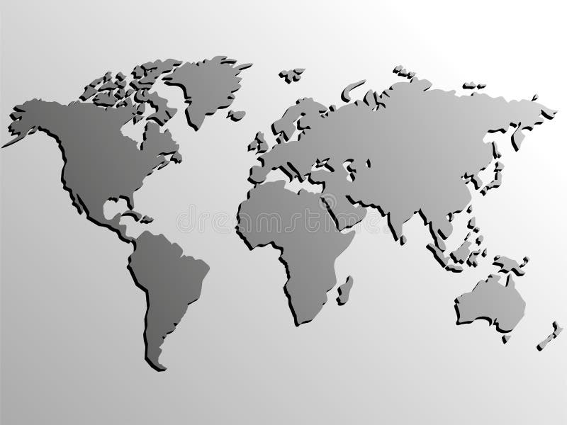 World Map with Shadow. Map of Paper Stock Vector - Illustration of ... World Map with Shadow. Map of Paper Stock Vector - Illustration of ...