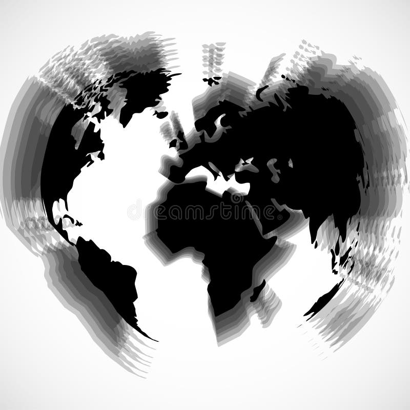 World Map with Shadow. Map of Paper Stock Vector - Illustration of ...