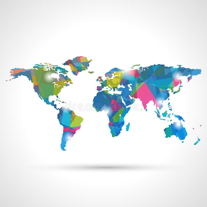 World map in watercolor stock illustration. Illustration of splash ...