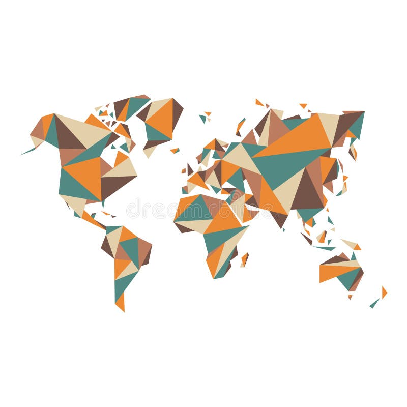 Abstract World Map - Vector Illustration - Geometric Structure for ...