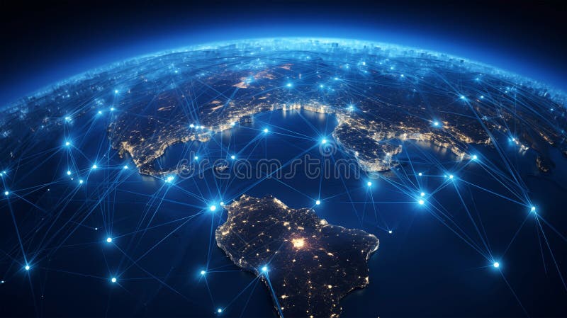 Global Network and Data Exchange Telecommunication Stock Photo - Image ...