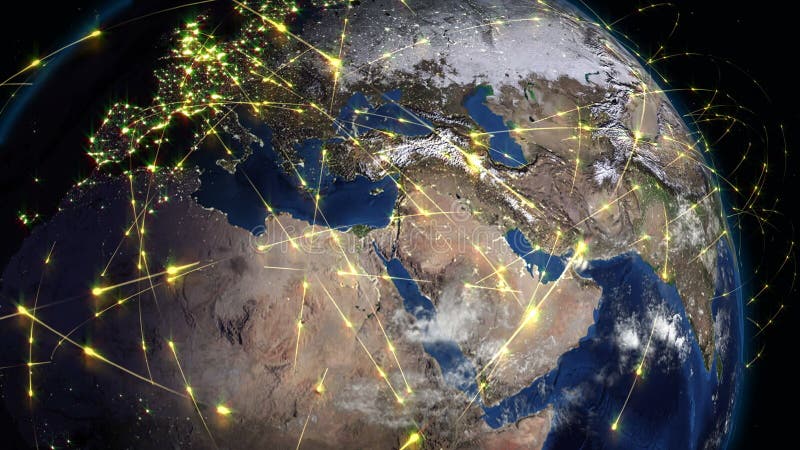 Global Network Connectivity Concept Featuring Earth S Digital Map ...