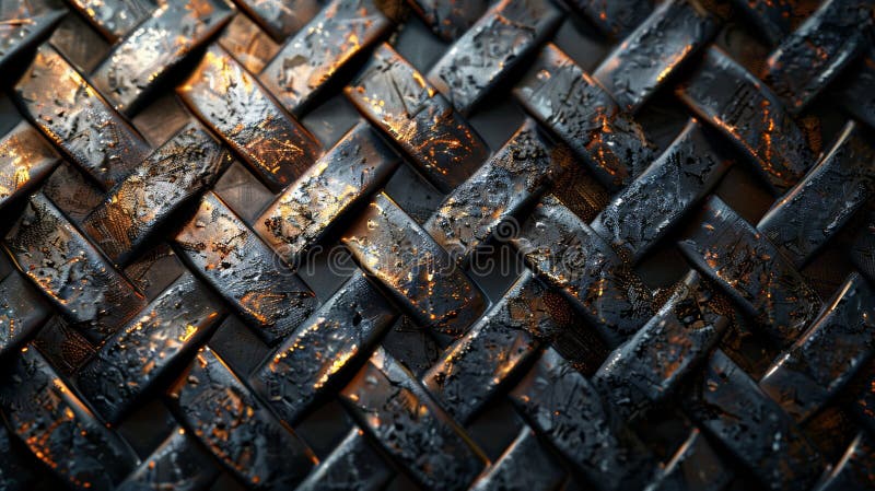 Abstract Woven Metal Texture with Rust and Metallic Sheen Stock ...
