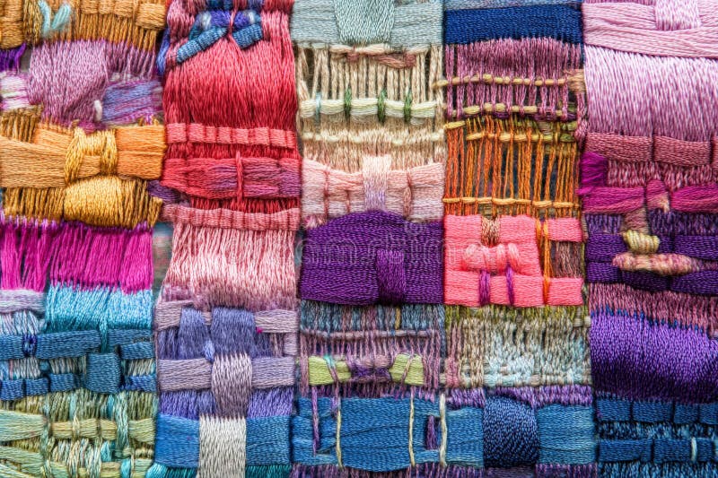 Abstract Woven Textile Texture, Colorful Threads Creating Intricate ...