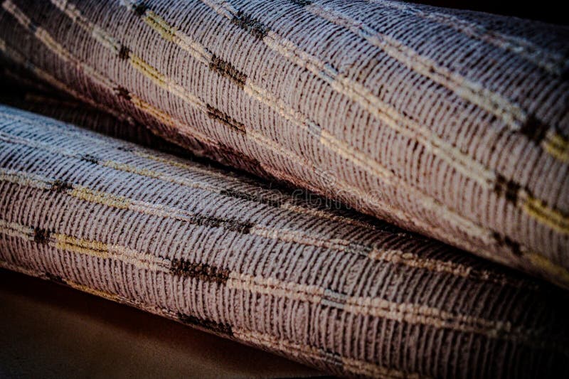Abstract Woven Texture of a Rolled Carpet Rug Full Frame Moving Neutral ...