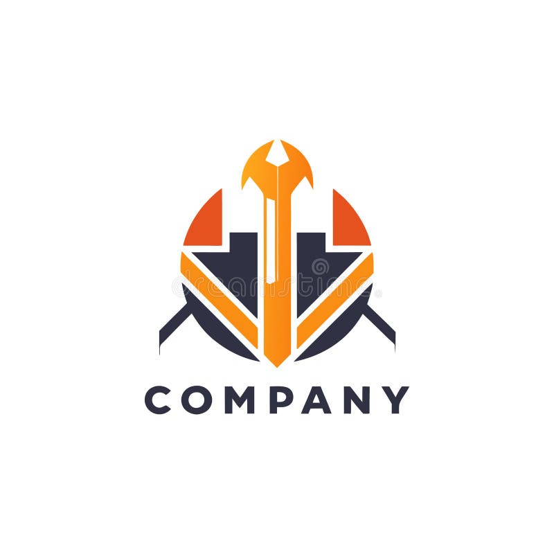 Abstract Wrench and Building Logo Design Graphic Element Vector Stock ...