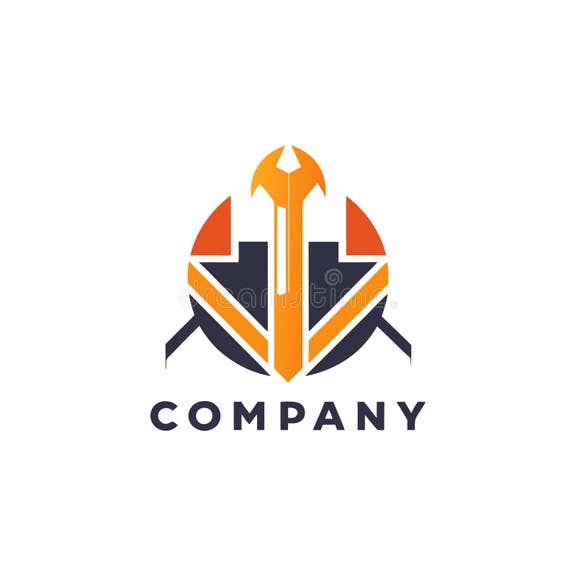 Abstract Wrench and Building Logo Design Graphic Element Vector Stock ...
