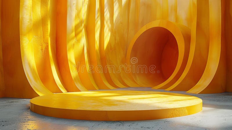 Abstract Yellow Architectural Design - Generative AI Stock Illustration ...