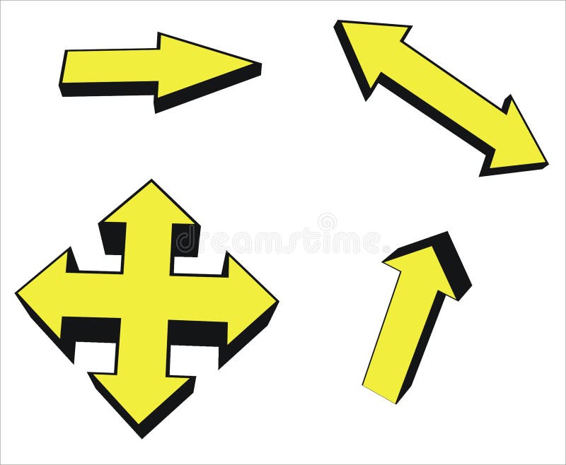 Abstract Yellow Arrow Icons Stock Vector - Illustration of point ...