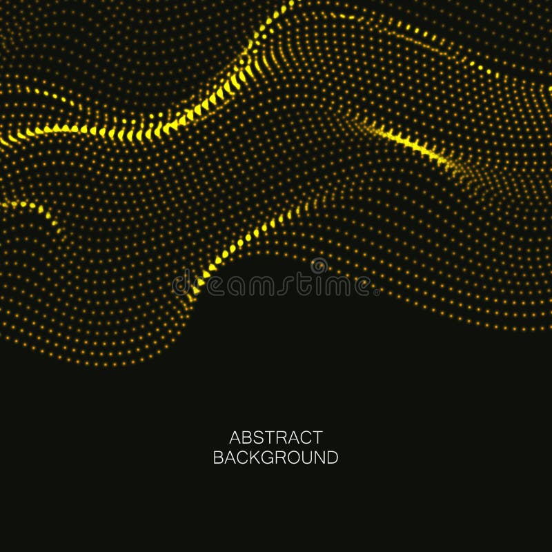 Abstract Yellow Background. Big Data. Abstract Yellow Wave Flow from ...