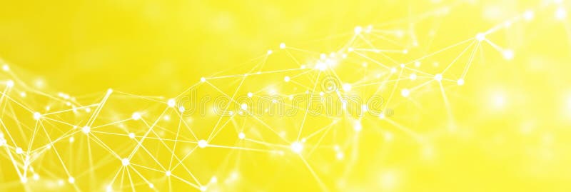 Abstract Yellow Background with Connecting Dots and Lines, Network ...